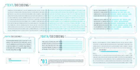 Premium Vector Data Entry And Text Decoding On Futuristic Interface Screen
