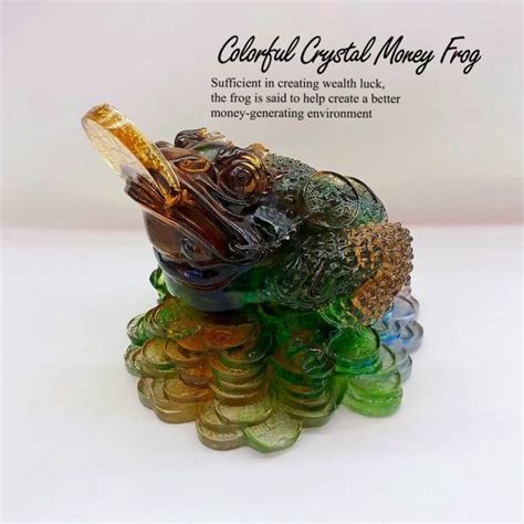 Feng Shui Colorful Crystal Money Frog Biting Coin Lazada Ph