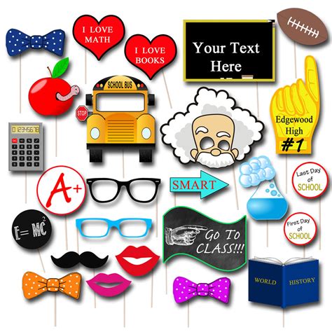Printable Back To School Photo Booth Props Tidylady Printables
