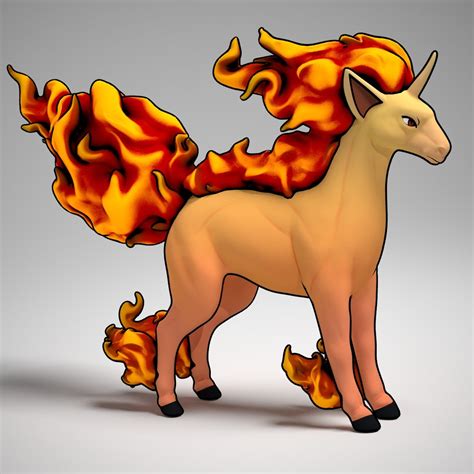 Rapidash Pokemon 3d Obj