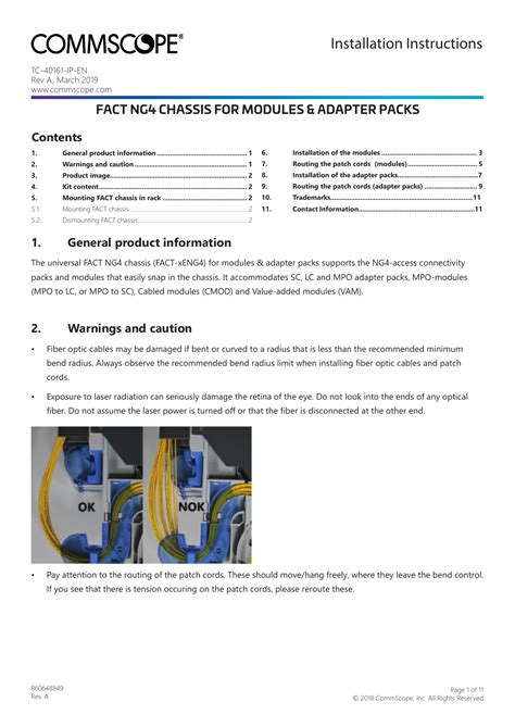 Commscope Fact Ng4 Chassis For Modules And Adapter Packs Instruction Manual