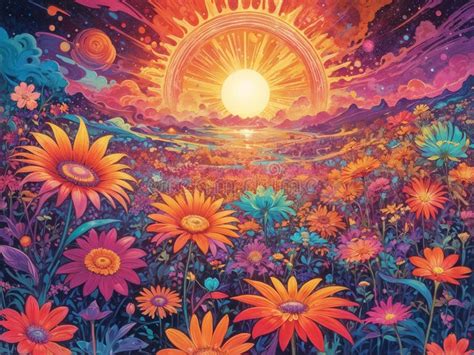 Hippie Sunset Stock Illustrations 1358 Hippie Sunset Stock