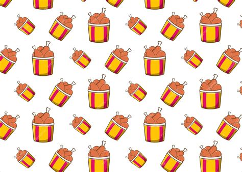 Premium Vector Fried Chicken Food Pattern In A Package On A White Background