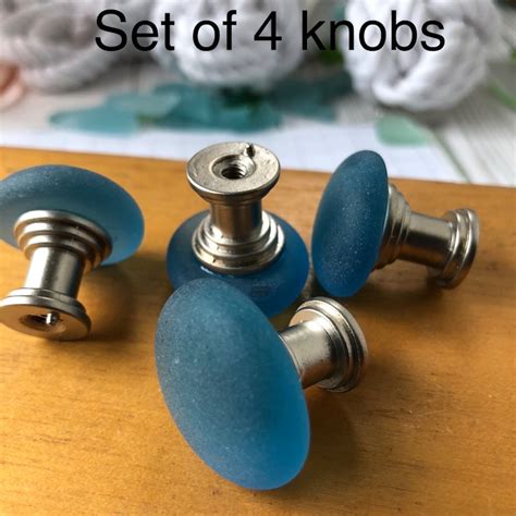 Turquoise Glass Cabinet Knobs Etsy
