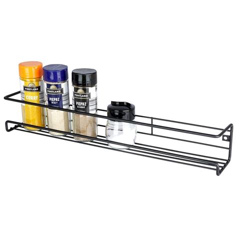 Vilde Półka Ścienna Na Przyprawy Metalowa Czarna Loft 40x6 5x6 5 Cm