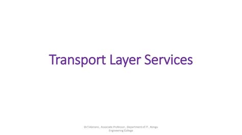 Transport Layer Services Pptx