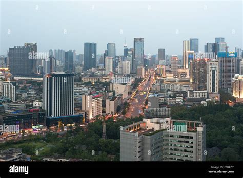 Chengdu Sichuan Province China July 31 2015 Chengdu Skyline At