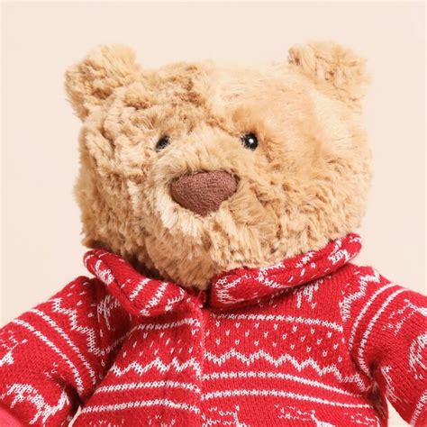 Bartholomew Bear Winter Pyjamas Soft Toy Jellycat Lisa Angel