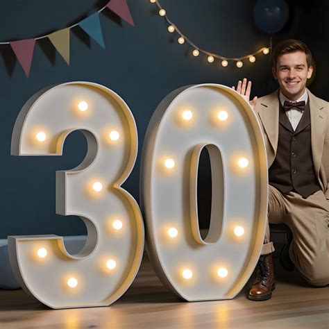 Imprsv Marquee Numbers Large 30th Birthday Decorations