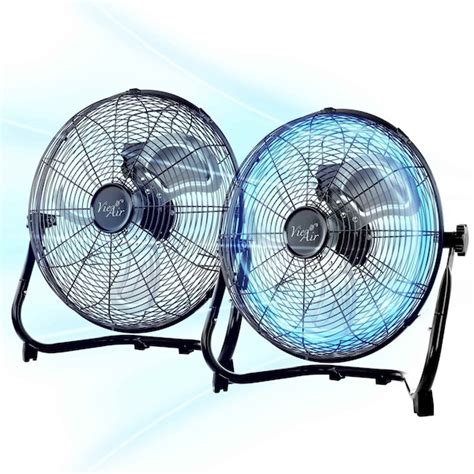 Vie Air Twin 12 Inch High Velocity All Metal Tilting 3 Speed Floor Fan