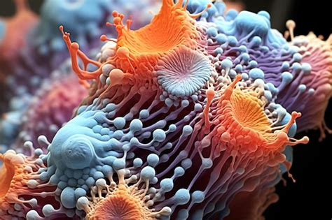 Premium Photo Electron Microscopy Of Fungus Pseodo Colorelectron