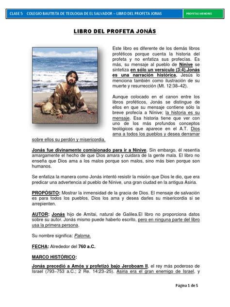 Historia Y Características Del Profeta Jonás Pdf Jonás Profeta