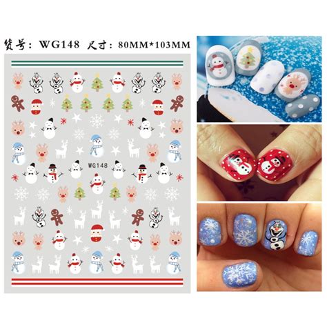 Jual Cute Christmas Tree Santa Claus Snowman Snowflake Reindeer Ginger Breadman Ultra Thin Nail