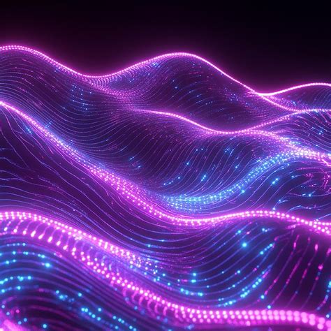 Neon Equalization Waves Background Premium Ai Generated Image