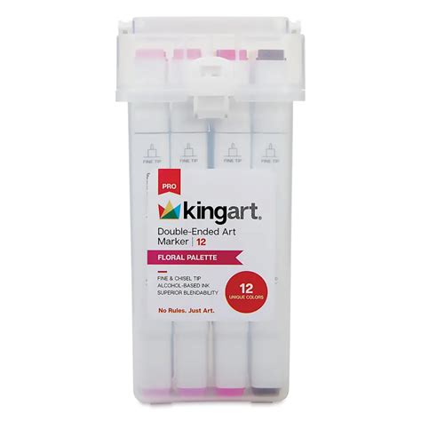Kingart Pro Double Ended Art Alcohol Markers Floral Palette Set Of