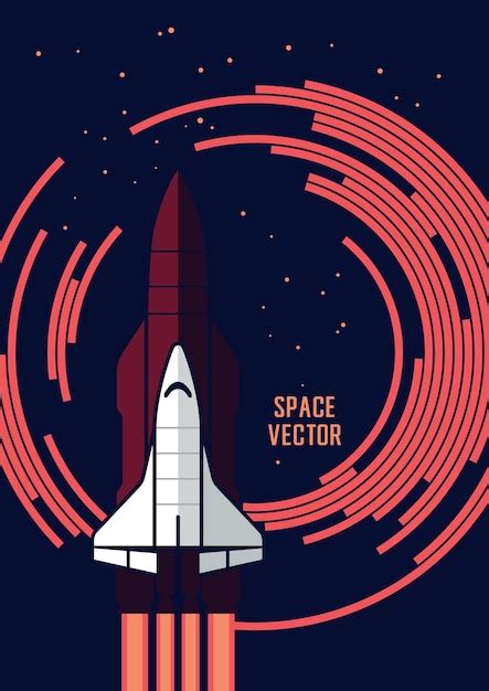 La Navette Spatiale Et Les Fusées Vector Illustration Vecteur Premium