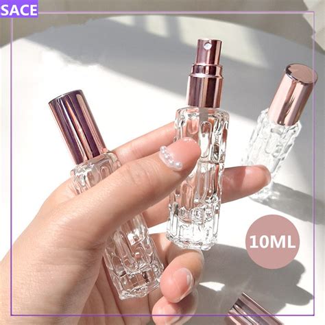 4 Colors Diamond Facet Mini Perfume Refillable Glass Bottle Travel Atomizer 10ml Alcohol