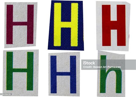Majalah Huruf H Memotong Font Surat Tebusan Elemen Kolase Terisolasi Untuk Alfabet Teks Catatan