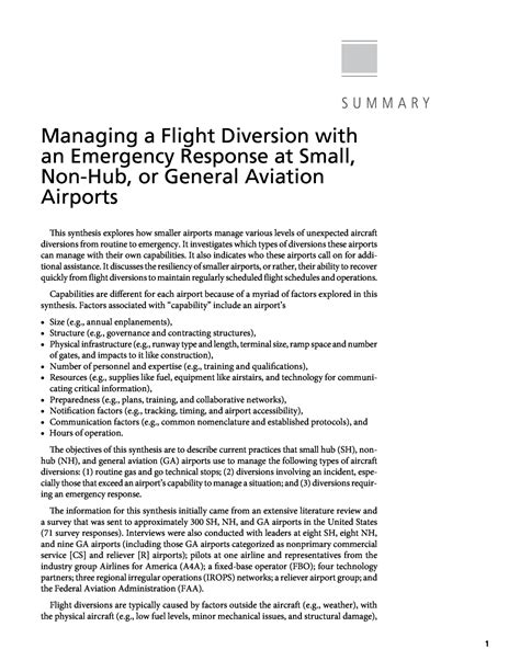 Summary Managing A Flight Diversion With An Emergency Response At