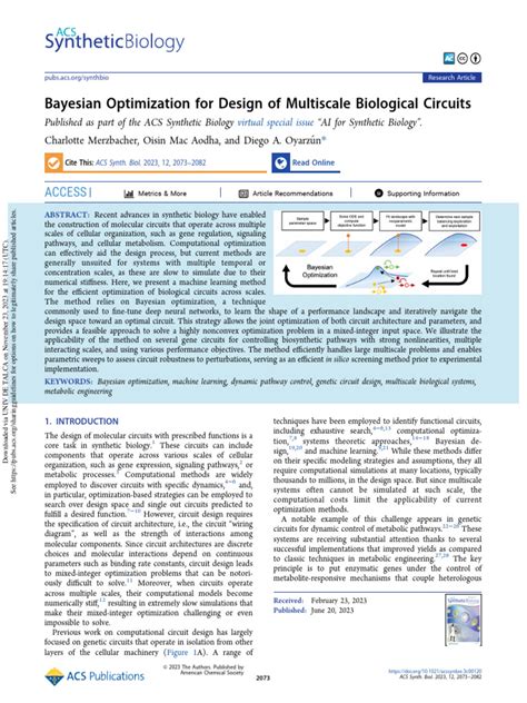 Bayesianoptimizationfor Designof Multiscalebiologicalcircuits Pdf Mathematical Optimization