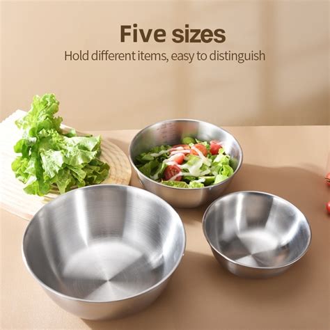 Ethan Home Stainless Steel Bowl Set Thickened Mixing Bowl Thick Baking
