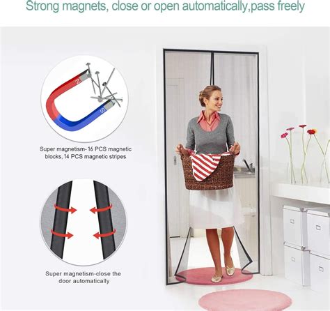 Choyclit Zanzariera Per Porta Finestra 150 X 220 Cm Chiusura Automatica
