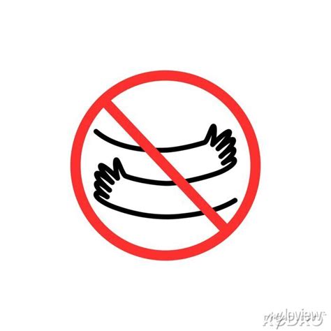 Dont Hugs Stop Sign Icon Clipart Image Isolated On White Background • Wall Stickers False