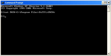 Putty Command Window