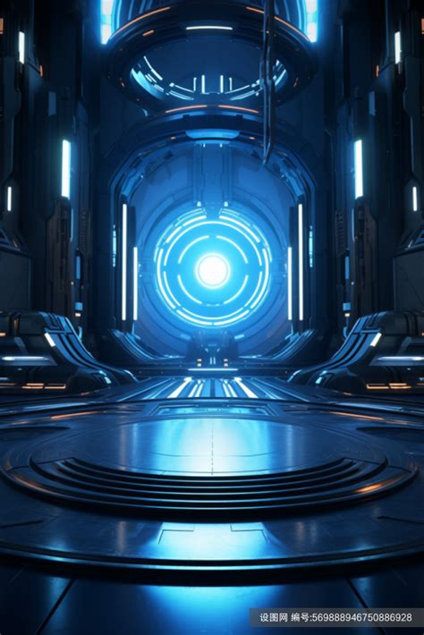 蓝色科幻电影感c4d科幻科技空间背景图png下载编号569888946750886928 设图网