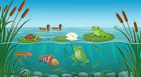 Illustration Of A River Ecosystem Stock Illustration Illustration Of