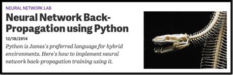 Neural Network Back Propagation Using Python James D Mccaffrey