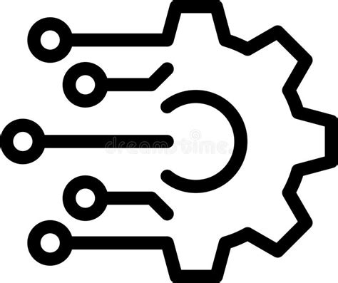 Line Icon As Concept Of Digital Tech Process Stock Vector