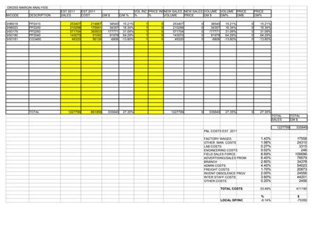 Gross Margin Product Template Ppt