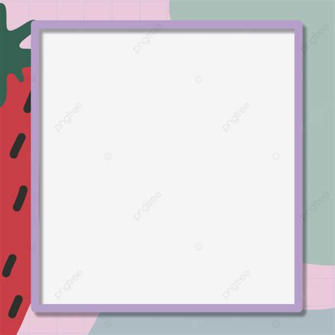 Cute Square Frame With Strawberry Ornament Abstract Fruit Abstract