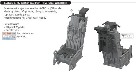 Edu6481035 1 48 Eduard Brassin A 10c Thunderbolt Ii Ejection Seat With Belts Gwh Kit Sprue