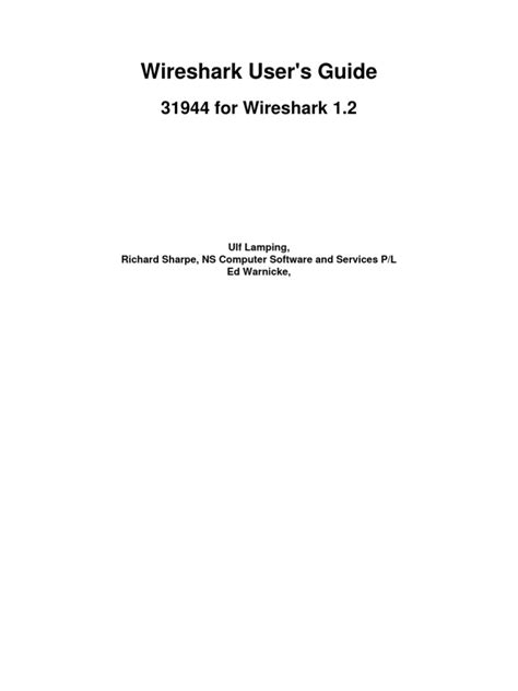 Wireshark Complete Users Guide Pdf Transmission Control Protocol
