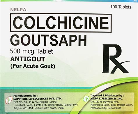 Goutsaph Colchicine 500mcg Tablet 1s Price In The Philippines Medsgo