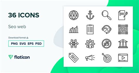 seo web icon pack lineal 36 svg icons