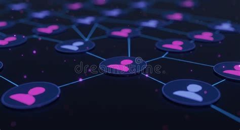 Abstract Network Of Connected User Icons Illustrating Social Media And Relationships Stock