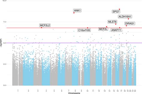 Manhattan Plot For The Ewas Meta Analysis Using Braak Staging Across