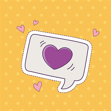 Speech Bubble Heart Patch Fashion Badge Sticker Decoration Icon 1827641