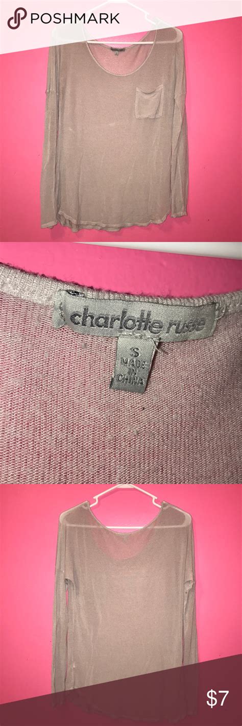 Charlotte Russe Long Sleeve Shirt In Light Purplish Gray