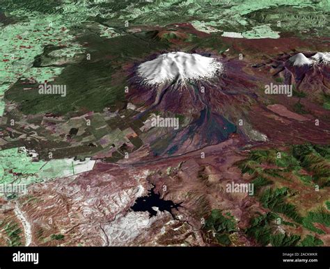 Mount Ruapehu New Zealand Composite Satellite Image This Is The