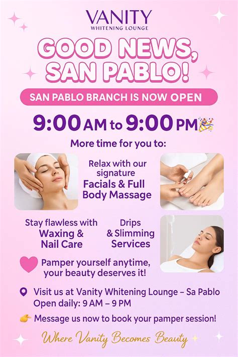 Vanity 💖 Good News San Pablo 💖 Vanity Whitening Lounge San Pablo