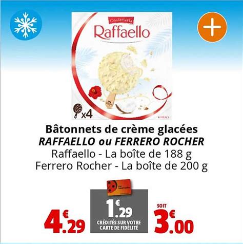 Promo Bâtonnets De Crème Glacées Raffaello Ou Ferrero Rocher Chez Coccinelle Express Icatalogue Fr