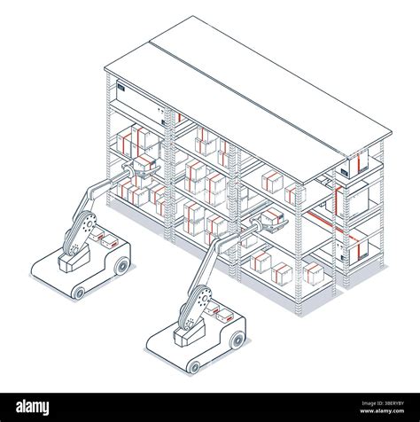 Autonomous Robotic Arm Handling Cardboard Boxes In Warehouse Operations