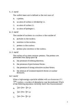 IB DP Physics Question Book E 1 Structure Of The Atom SL First
