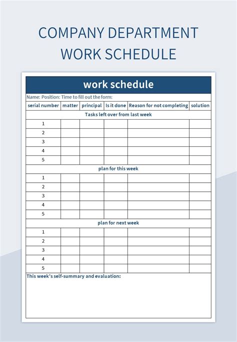 Company Department Free Word Template