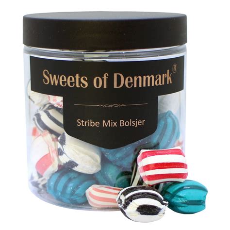 Sweets Of Denmark Stribe Mix Bolsjer Røde Og Sorte Bismarck Og Blå Bjørne Danish Sweets Online