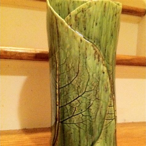 Leaf Impression Slab Vase